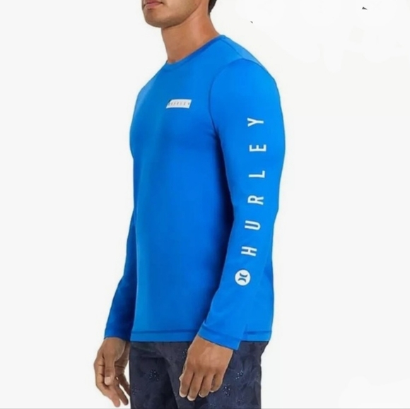 Hurley | Shirts | Hurley Blue Sunny Side Hybrid Long Sleeve Performance ...